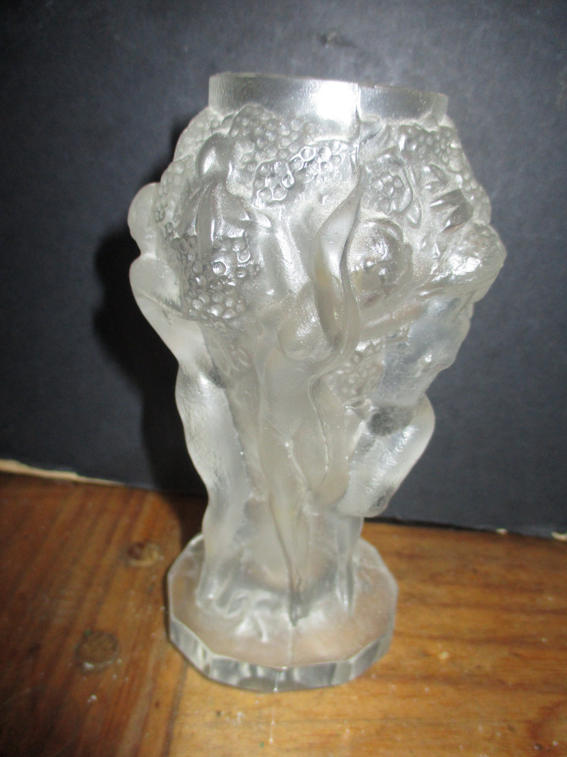 Desna Art Glass Vase - 5" Frosted Cast Form in STYLE of Lalique ...