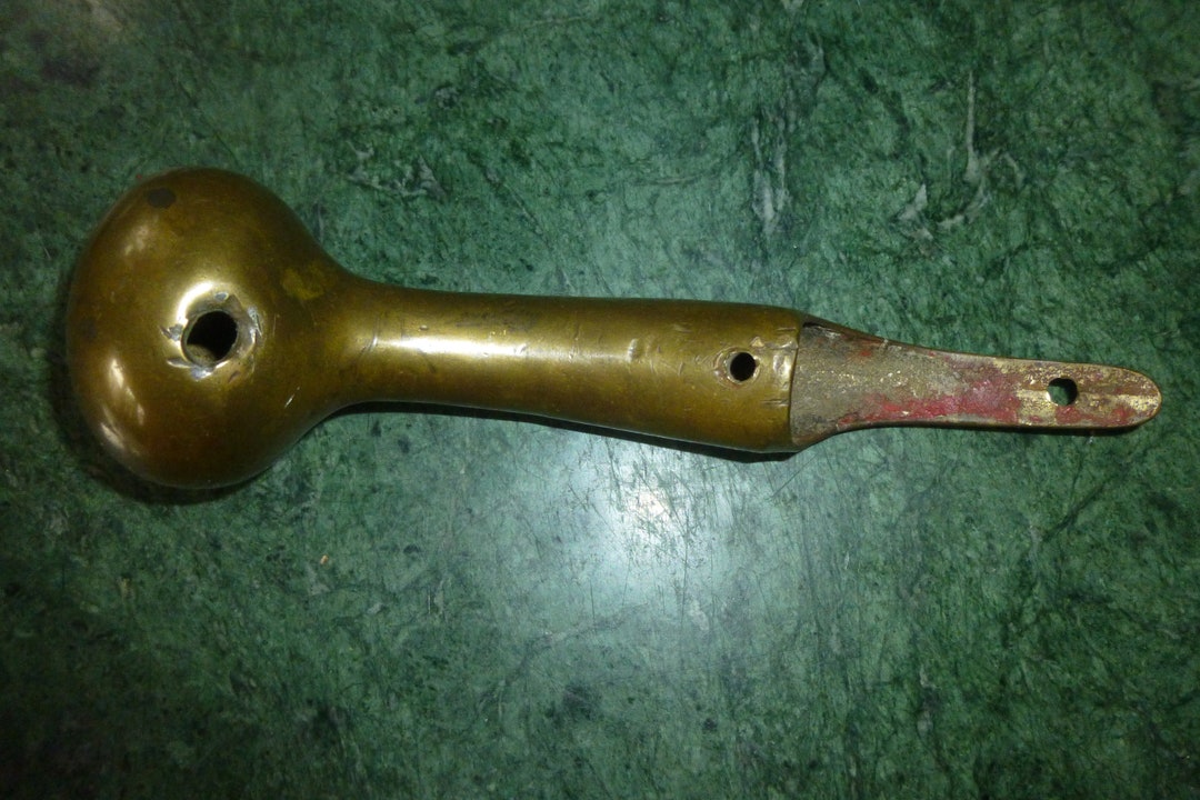 Antique Brass Plow Handle 8" Long With 2.25" Diam. Knob End -rare Form ...