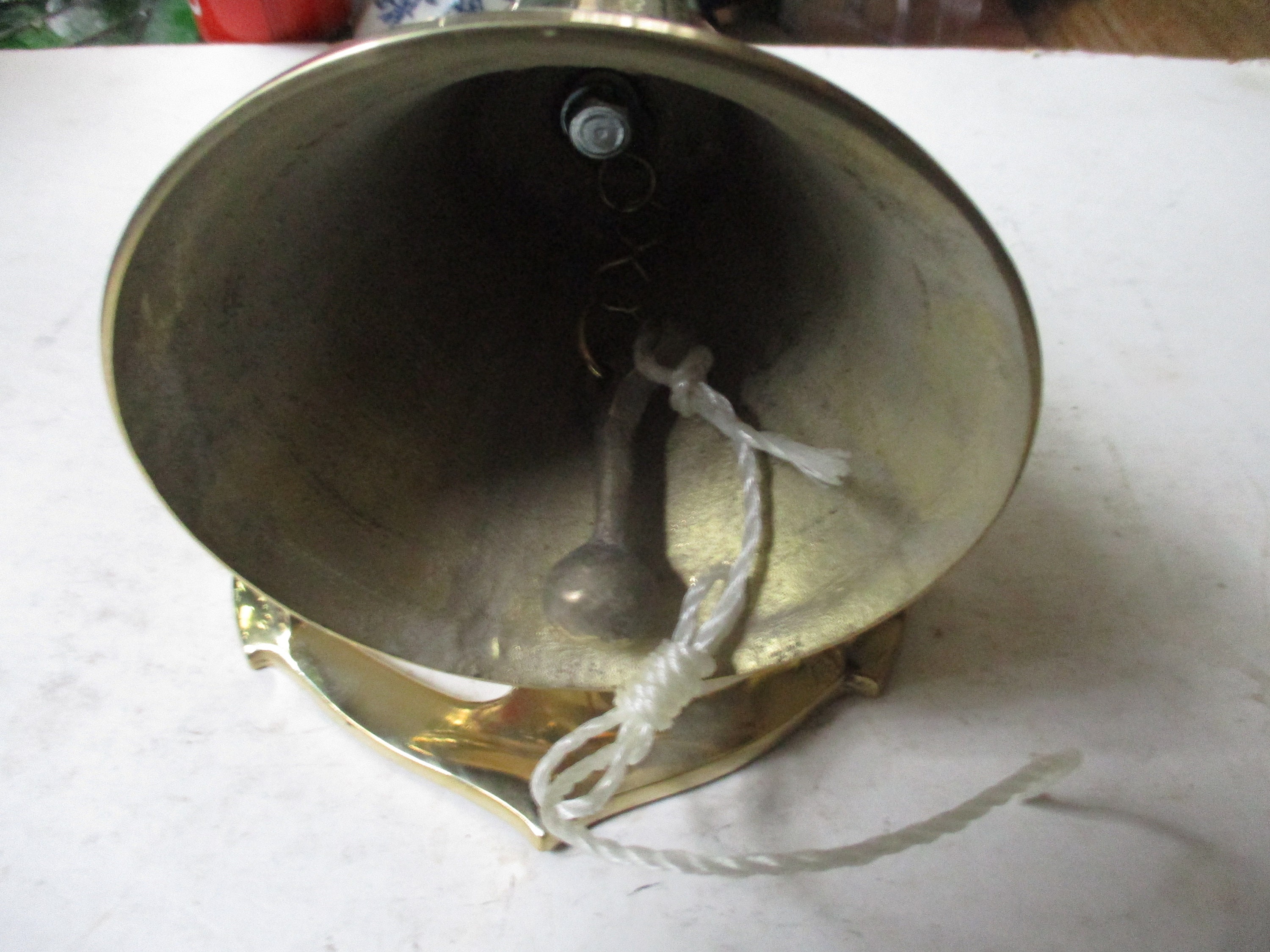 Cast Brass Ships Bell on Anchor Wall Mount Dinner/door Bell | Etsy