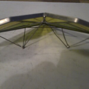 Stained Glass Sculpture - Unusual Set of 2 Leaded Glass Winged Forms ...