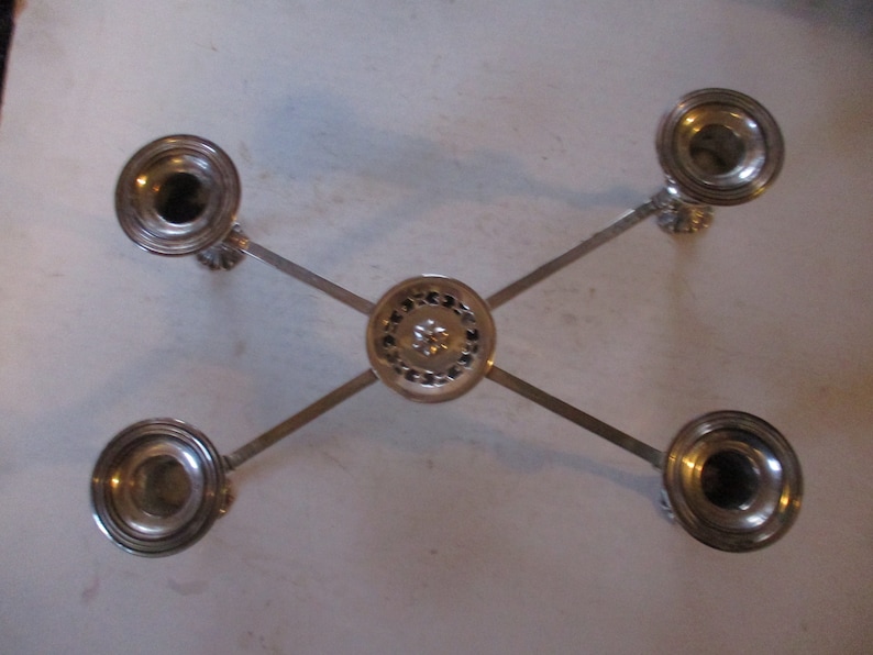 Silverplate Trivet Candelabra - Adjustable Form - Edwardian Trivet or ...