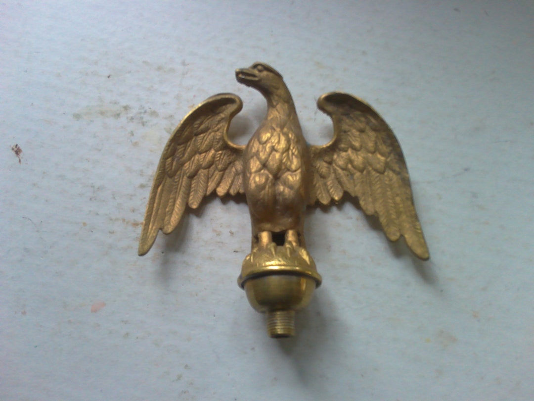 Brass Eagle Flag Pole Topper antique Wings Spread Style Bird W 7 ...