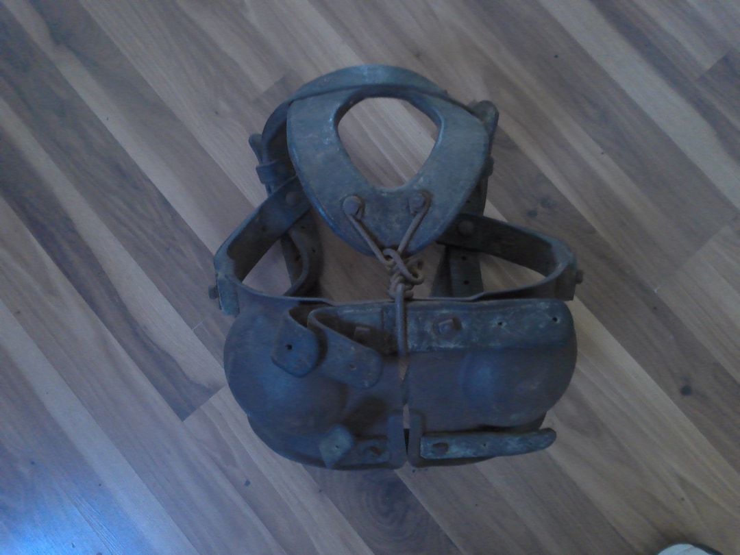 Bull Blinders - Antique Leather and Steel Farm Tack for Breeding and ...