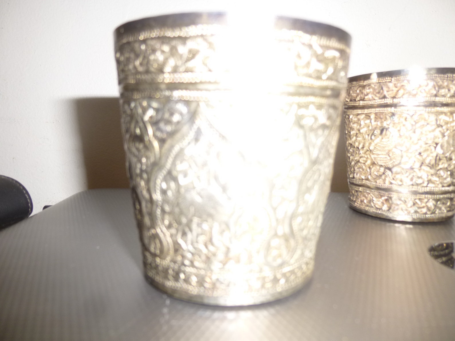 Antique Solid Silver Islamic Drinking Cups Ornate Set of 4 | Etsy