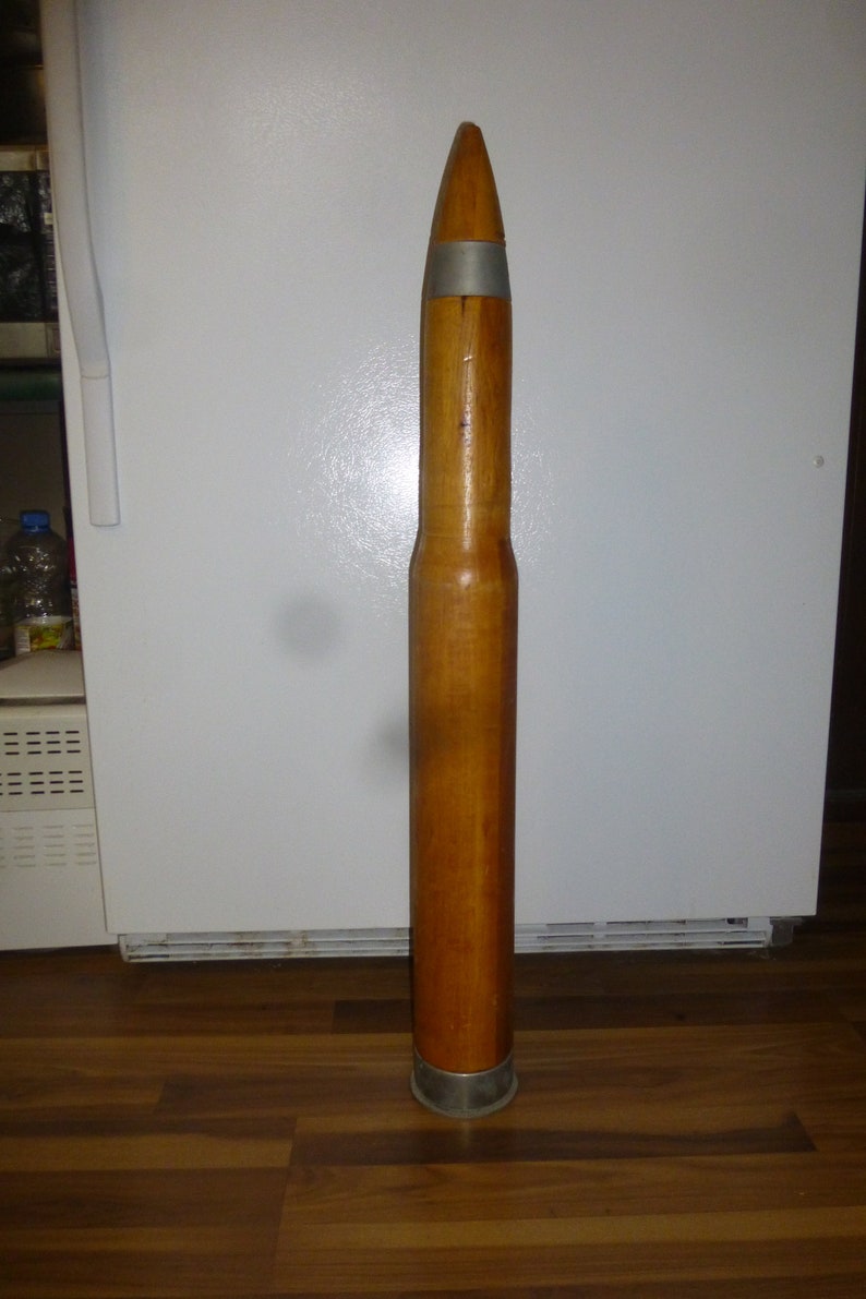 WW2 Artillery Round 1944 Wood and Steel Practice Shell for | Etsy