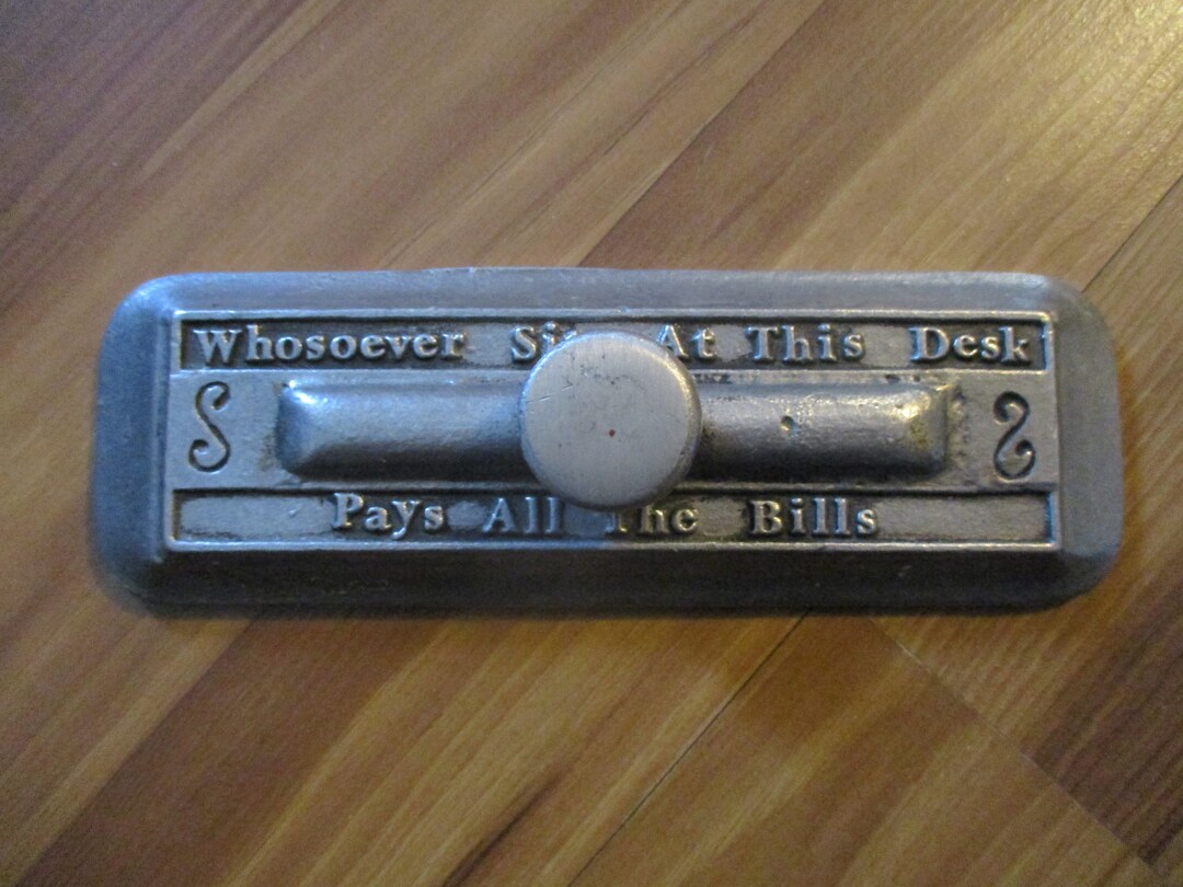 Paperweight Check Blotter - Cast Aluminum Form 6.5" X 2.1" Blotting ...