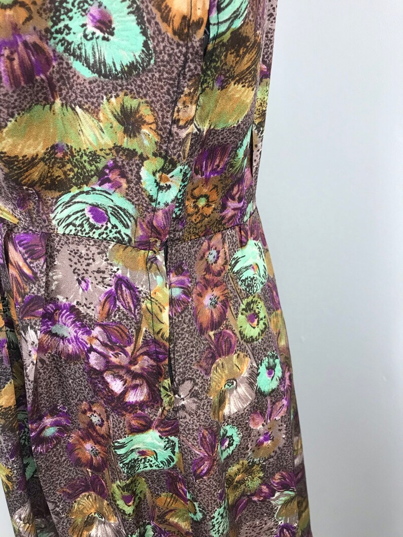 Vintage 1940s Volup Unique Watercolor Floral Silk Fancy Day - Etsy