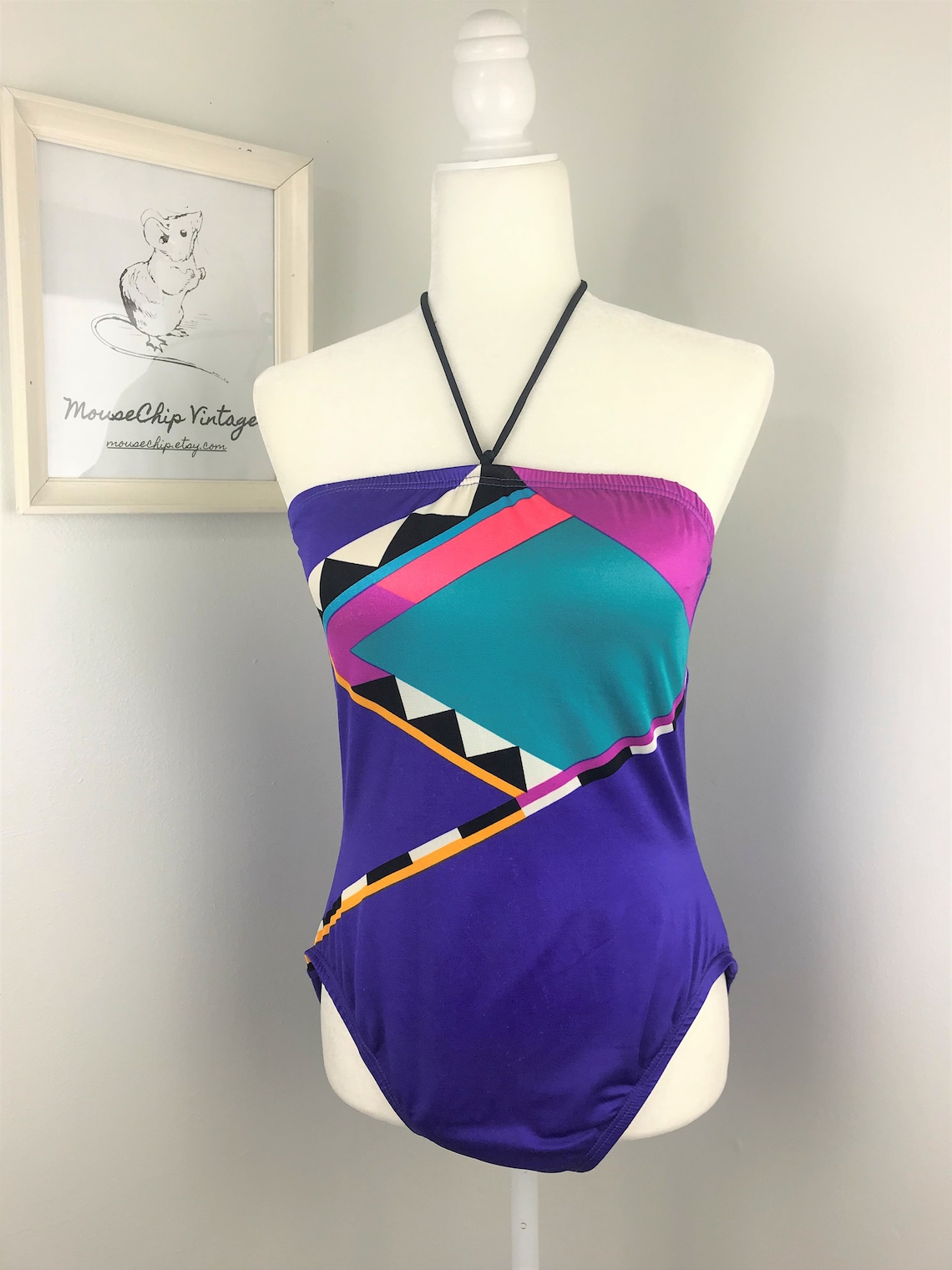Vintage Late 80s-early 90s Speedo Bright Graphic One-piece Bandeau ...