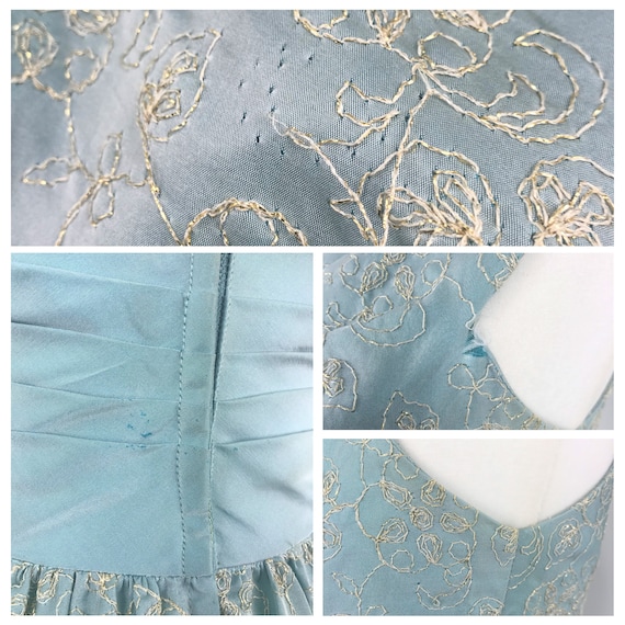 Vintage 1950s Ice Blue Iridescent Sharkskin Metallic … - Gem