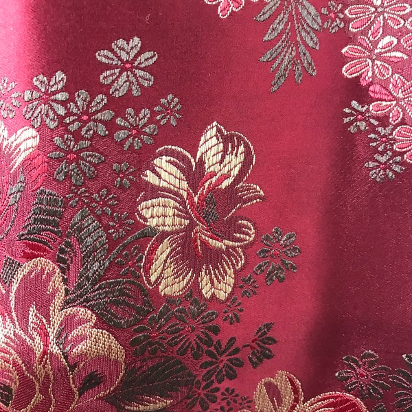 Satin Brocade Fabric - Etsy
