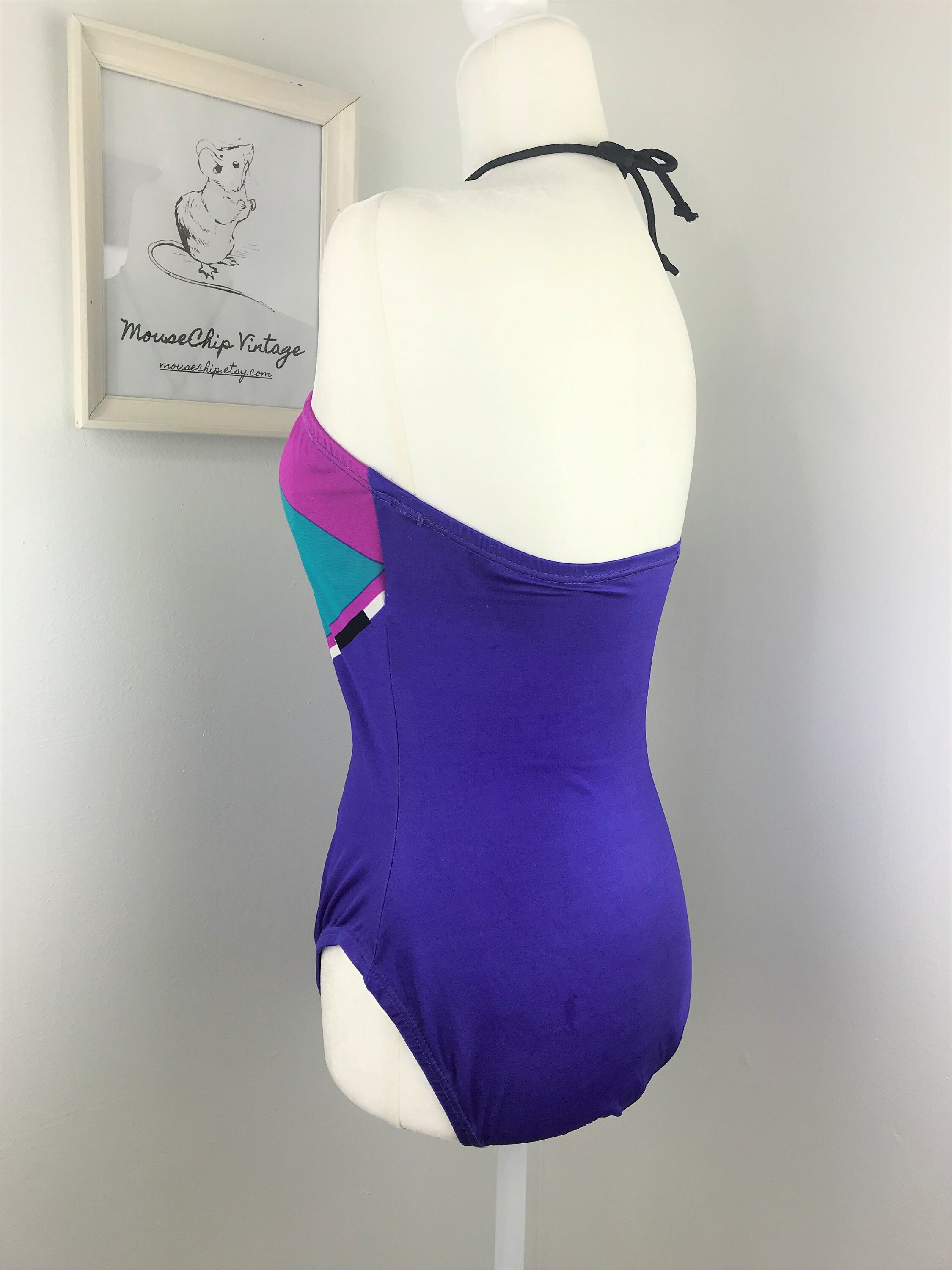 Vintage Late 80s-early 90s Speedo Bright Graphic One-piece Bandeau ...