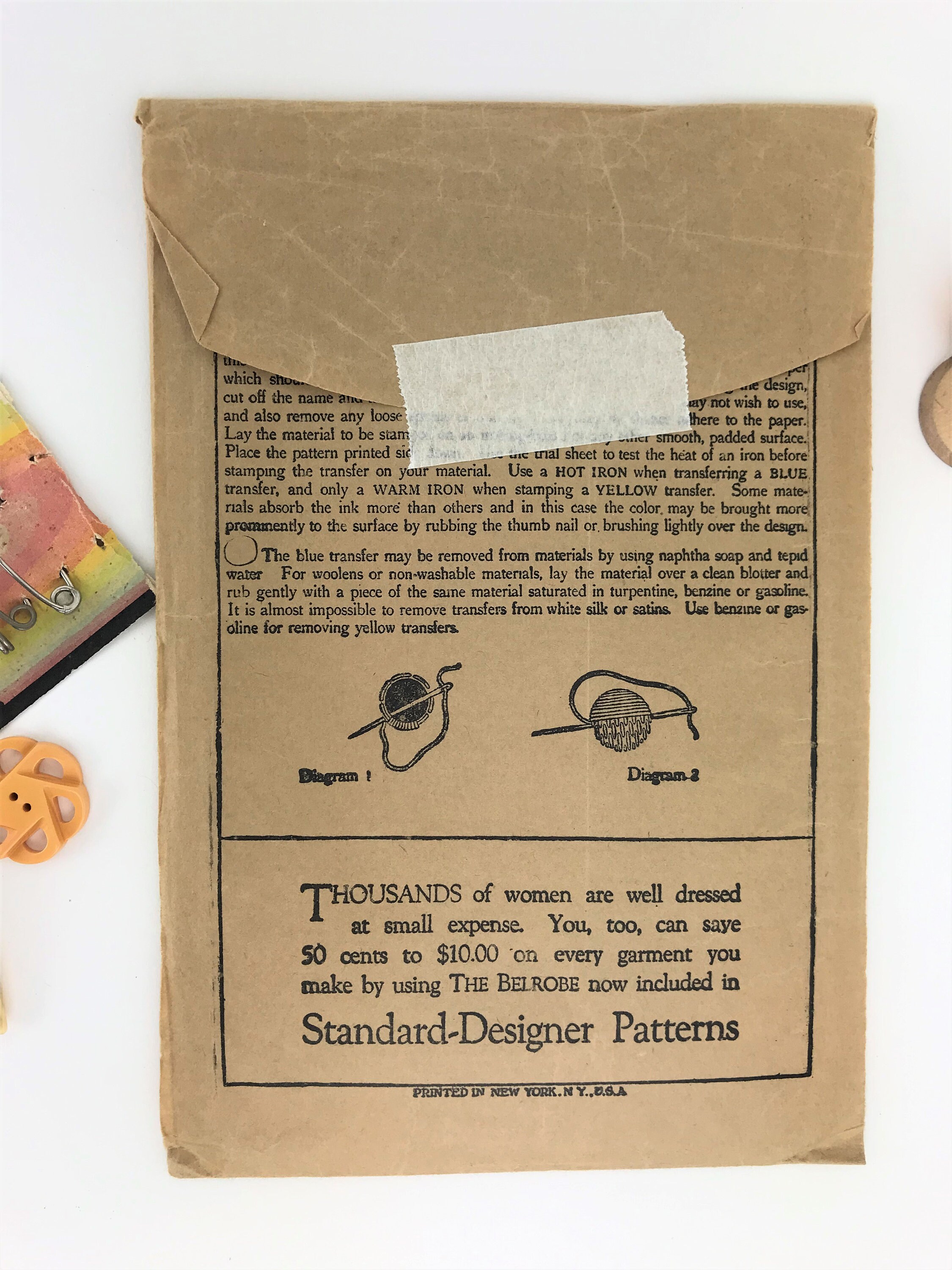 Antique 1920s Kaumagraph Embroidery Transfer Pattern Unused Butterflies ...