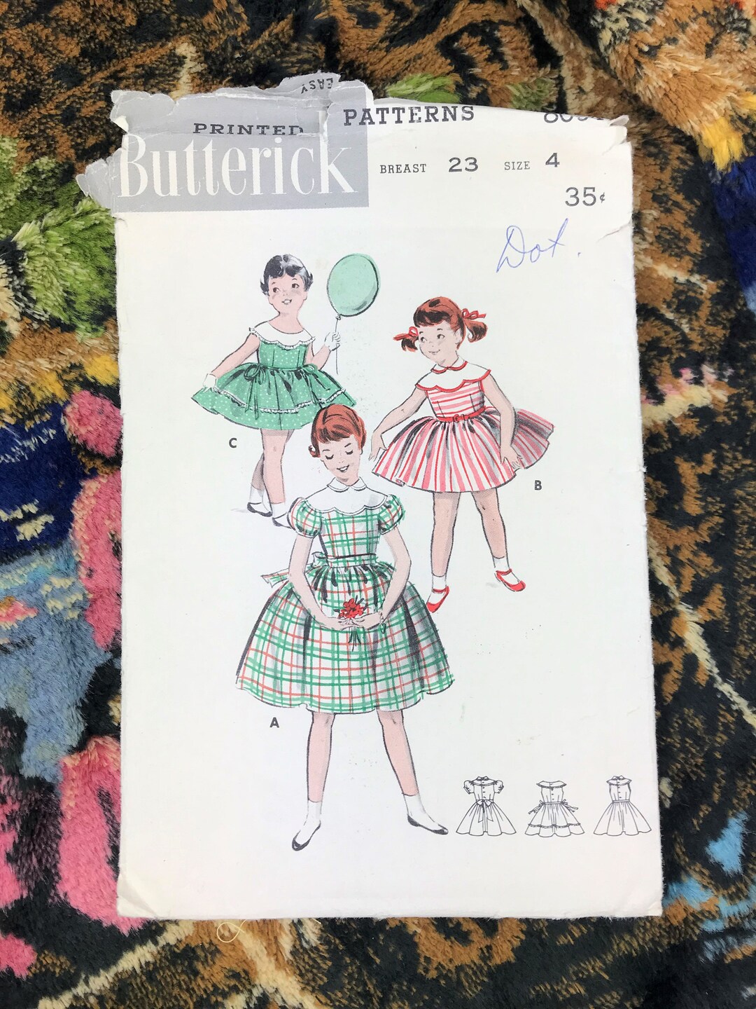 Vintage 1950s Little Girls Full Skirt Cupcake Party Dress Butterick Pattern - Etsy
