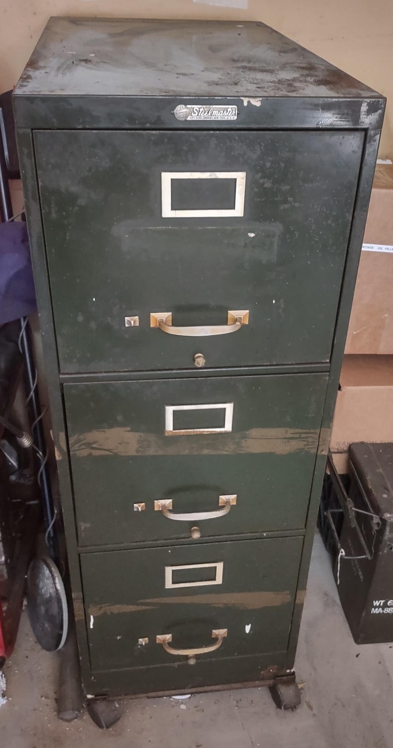 Steelmaster Vintage 1960,s Steel 3 Drawer File Cabinet - Etsy