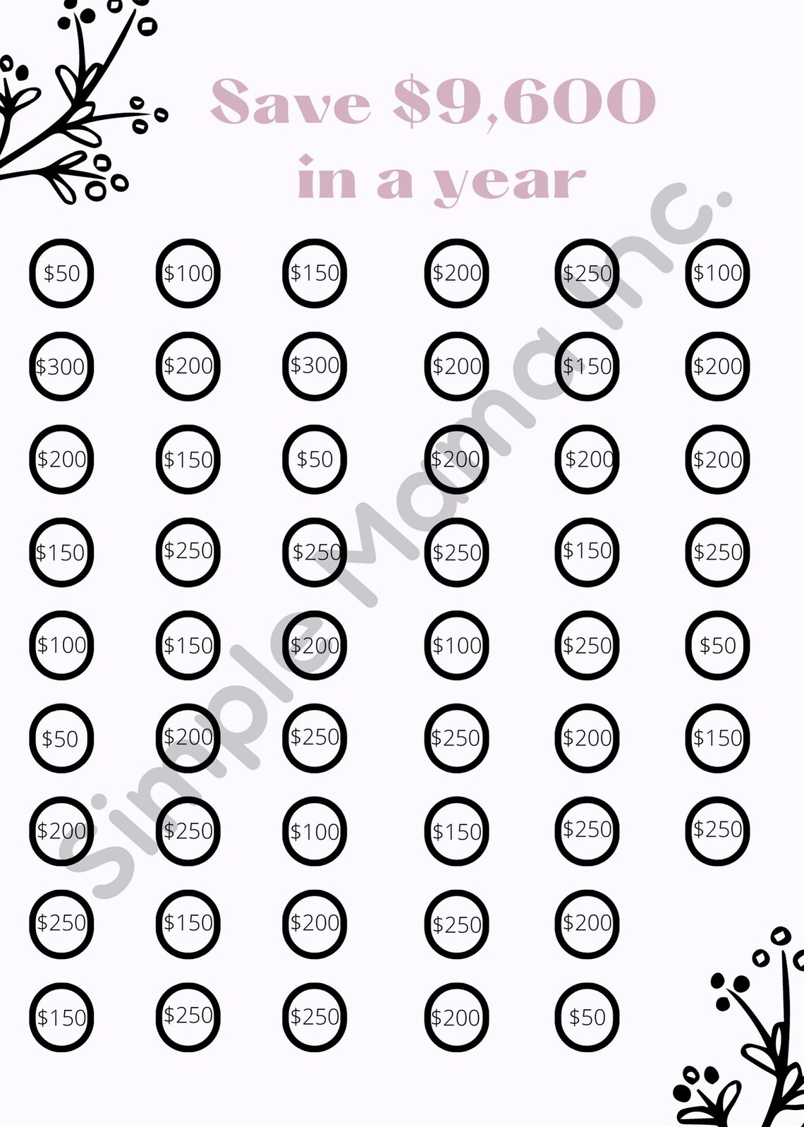 Printable PDF - 52 Week Savings Challenge - Etsy