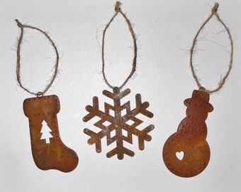 6 Mix & Match Rusty Metal Ornament Assortment - Etsy