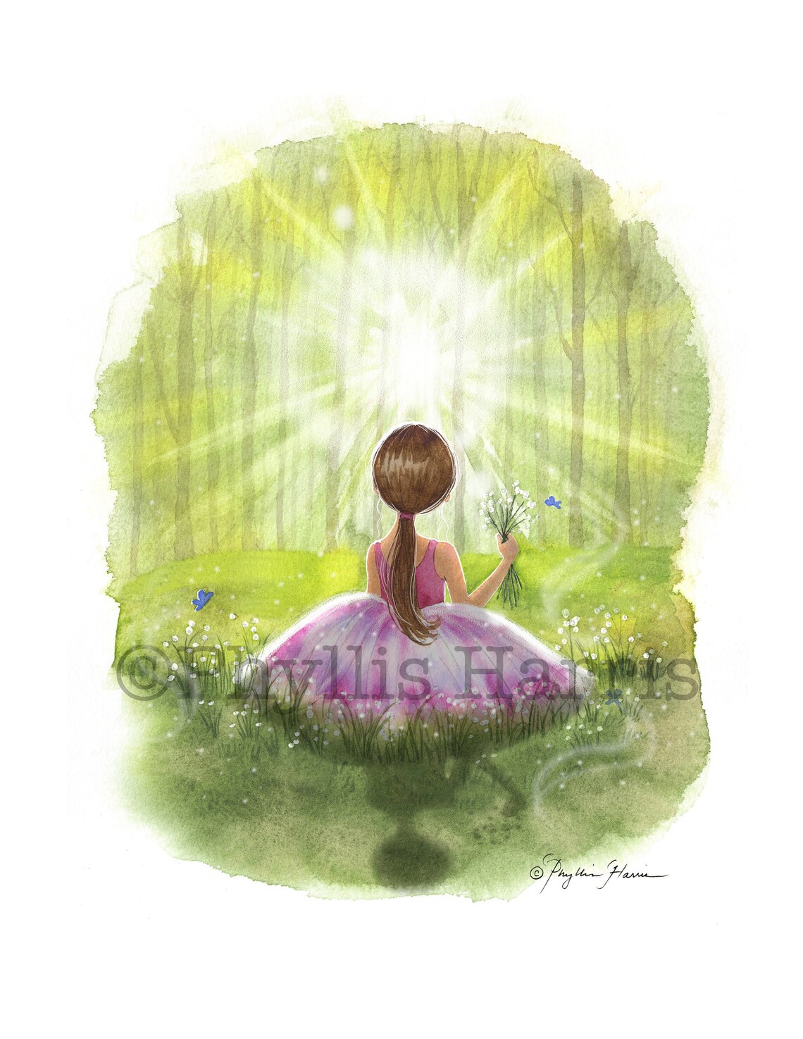 Springtime Magic Wall Art Print Customizable Hair Color - Etsy