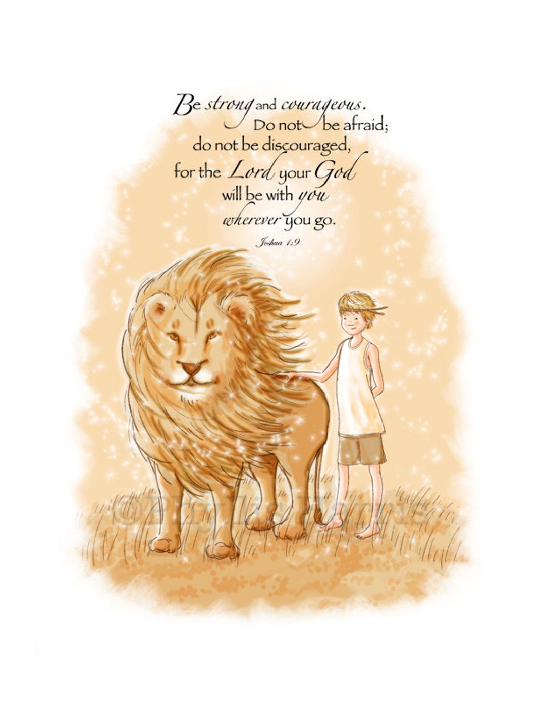 Wall Art for Boys - the Boy Who is Strong and Courageous-inspirational ...