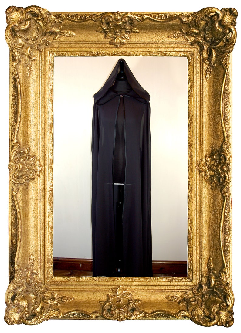 Black Sheer Chiffon Hooded Gothic Cape - Etsy