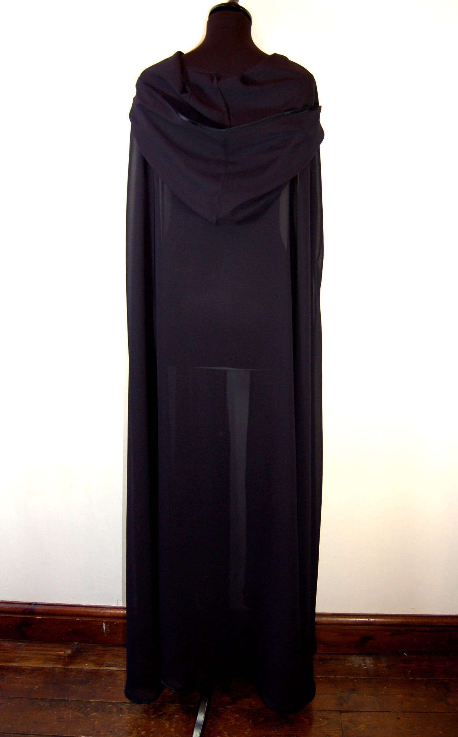 Black Sheer Chiffon Hooded Gothic Cape - Etsy