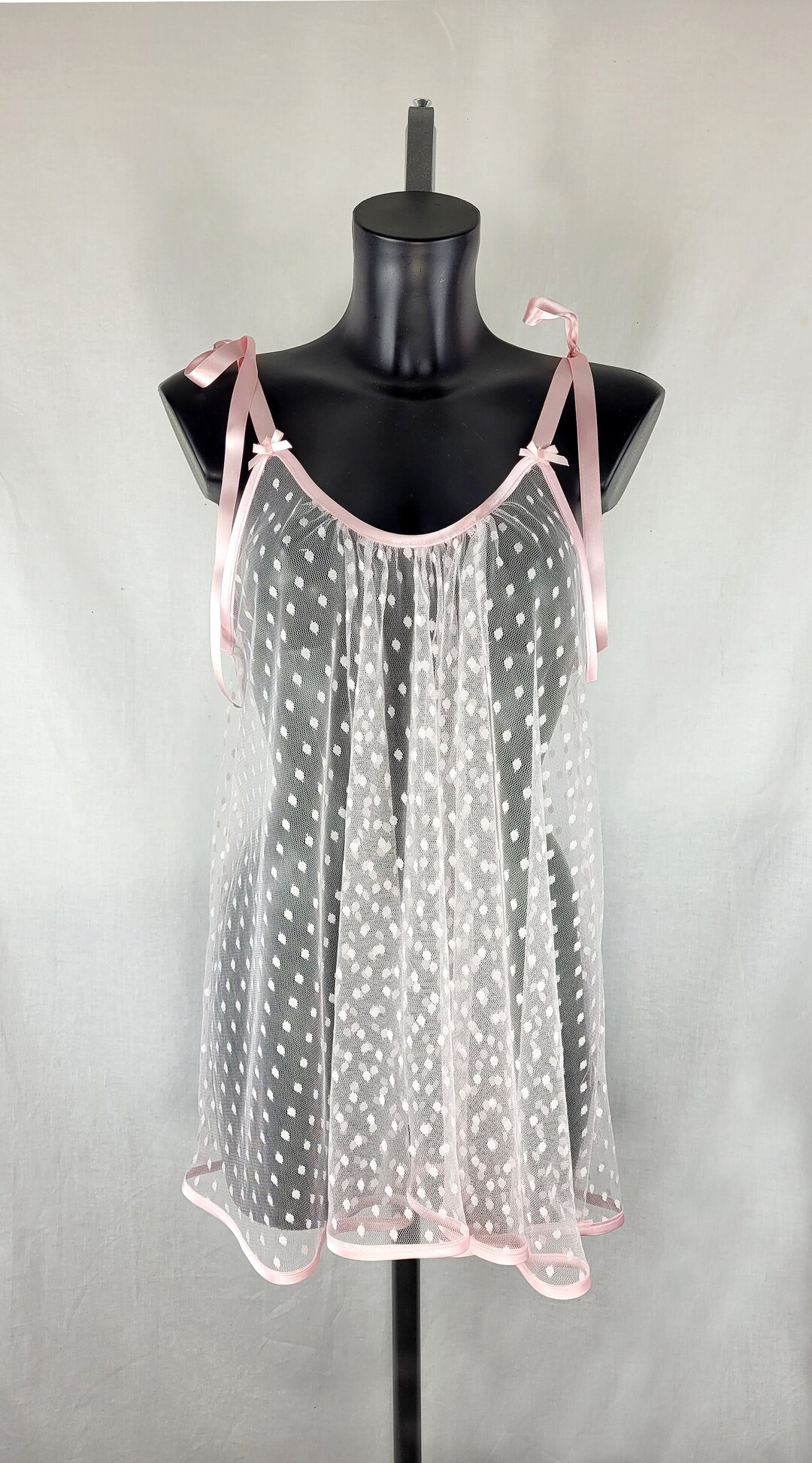 Bardot Baby Doll in Various Coloured Polka Dot Lace - Etsy