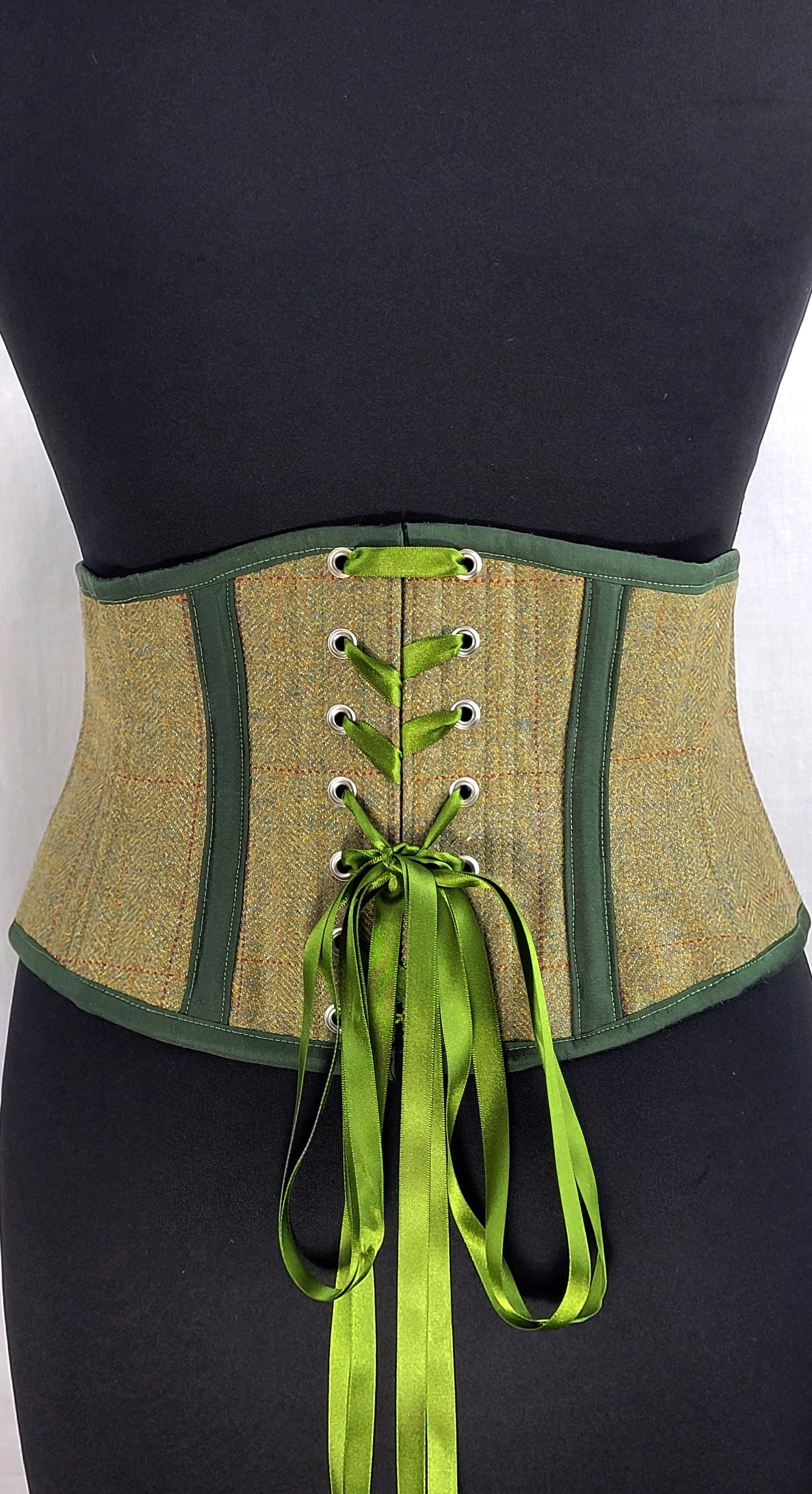 Moss Green Lancashire Tweed Waspie Corset With Bee Hive - Etsy