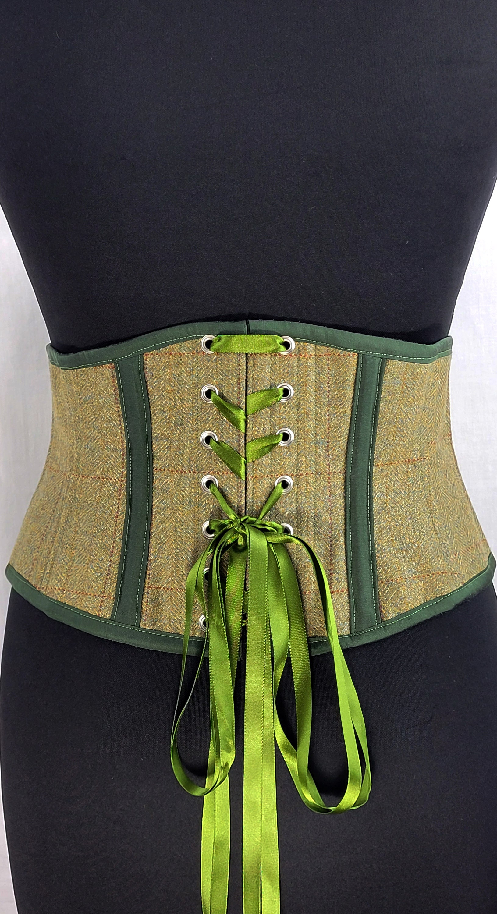 Moss Green Lancashire Tweed Waspie Corset With Bee Hive - Etsy