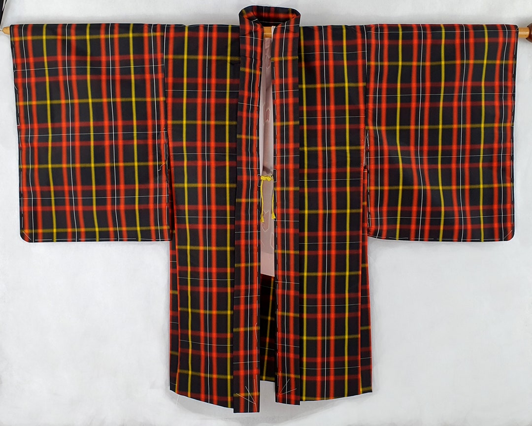 Black Jinken 1970's Vintage Woven Red / White / Green Check Japanese ...