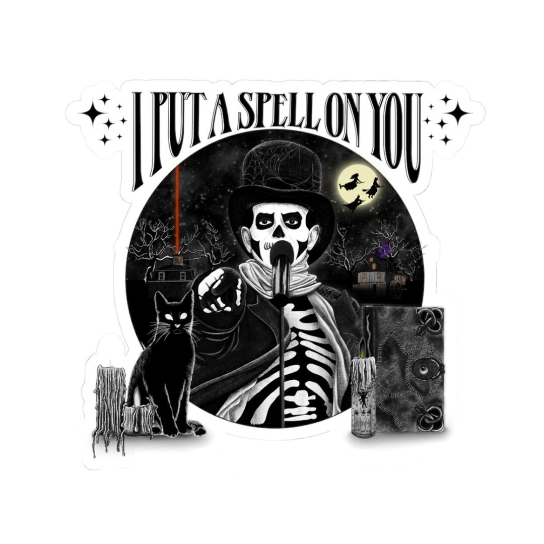 Hocus Pocus Skeleton Singer Kiss-cut Stickers, Witchy Sticker ...