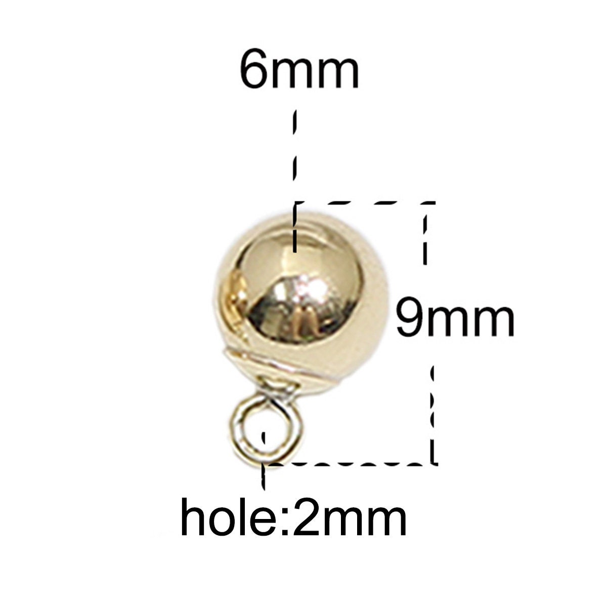 Gold Filled Ball Drop Charm Pendant Dangle with Loop Real Gold | Etsy