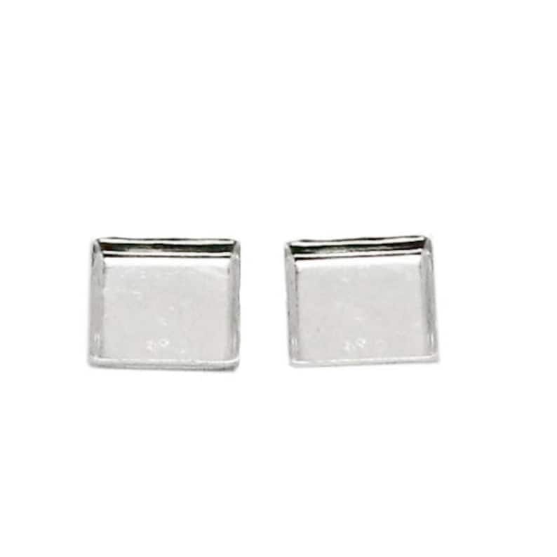 Blank Cabochon Trays Square Bezel Setting 925 Sterling Silver - Etsy