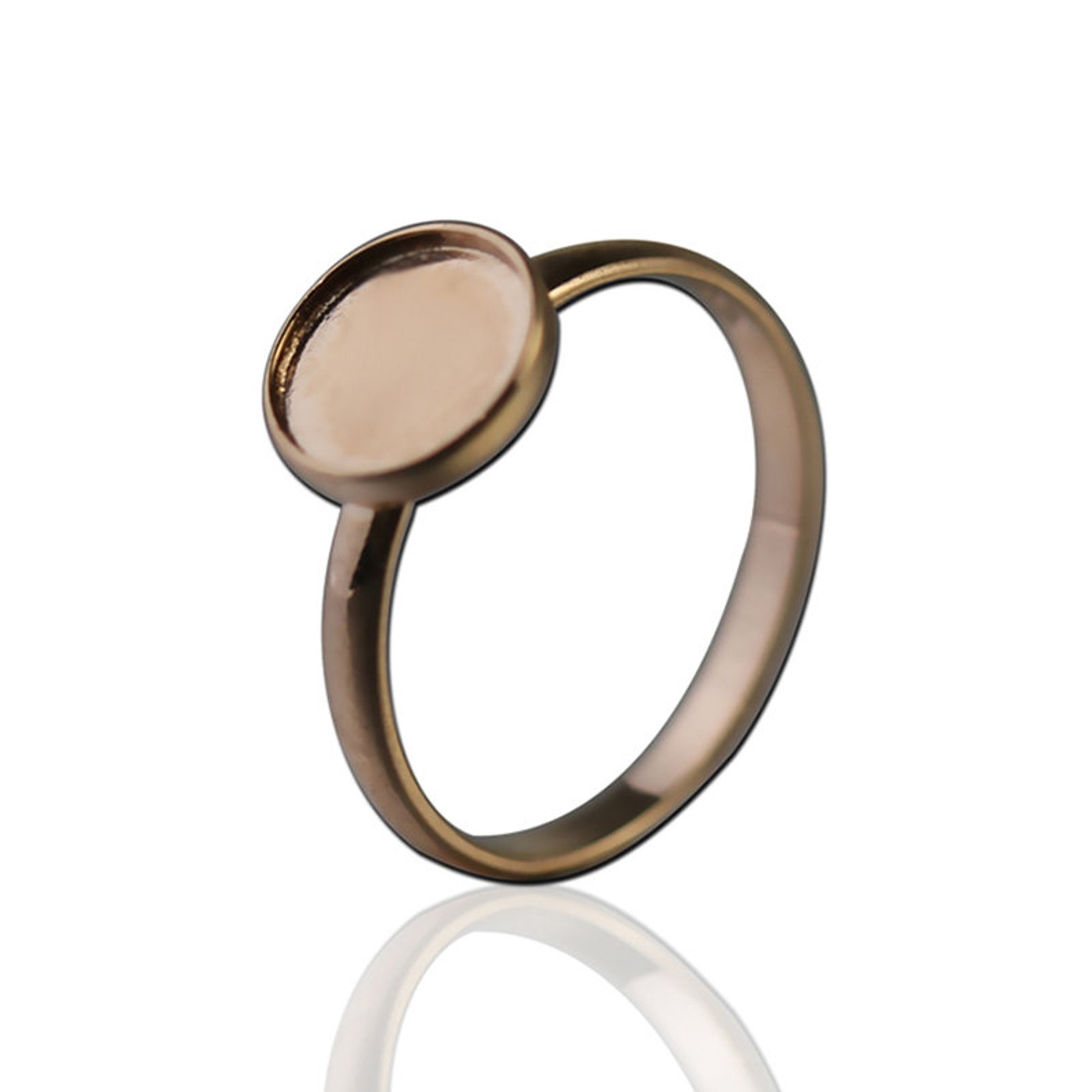 Round Bezel Blank Ring for Gluing or Setting Sterling Silver - Etsy