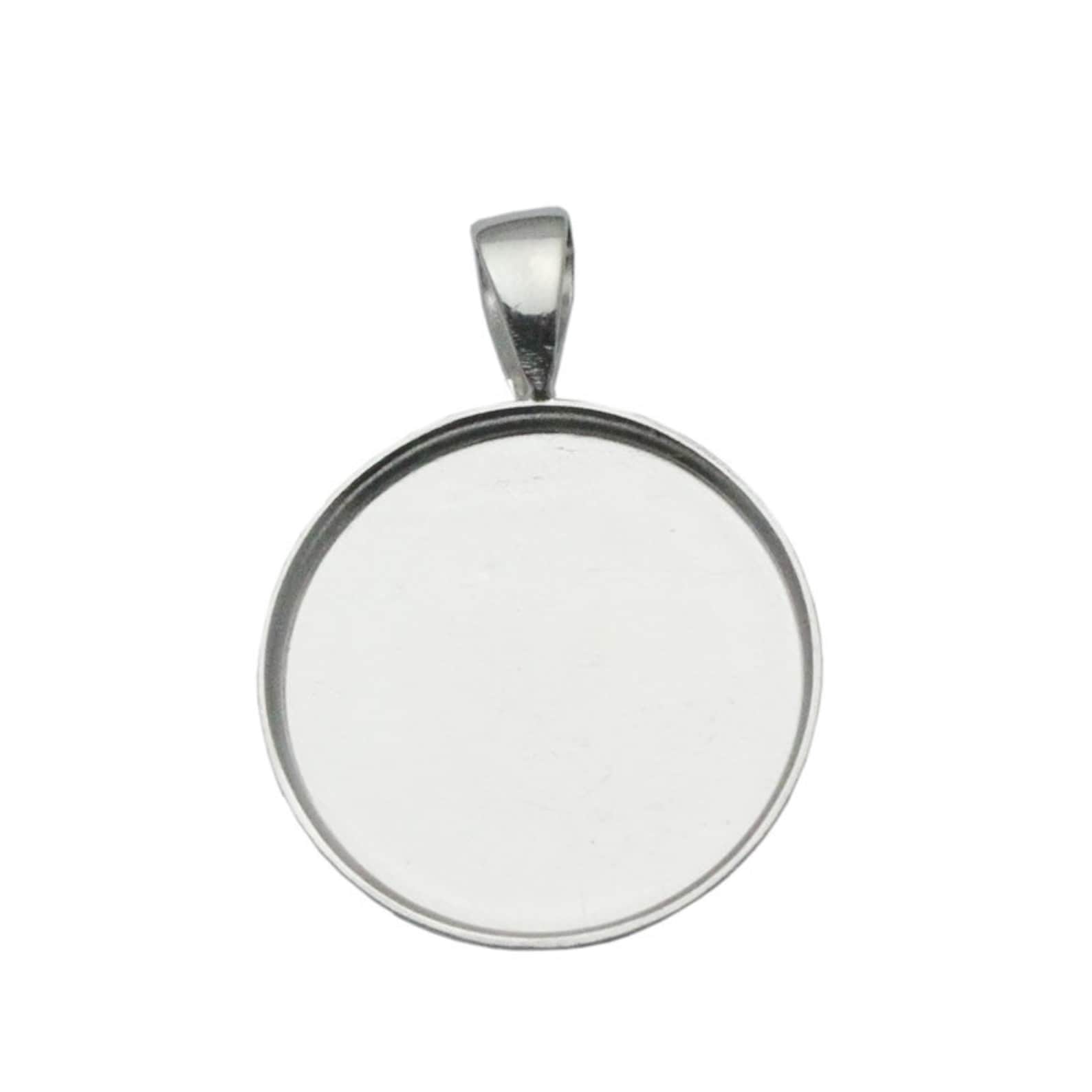 19mm Round Pendant Tray 925 Sterling Silver Circle Bezel - Etsy