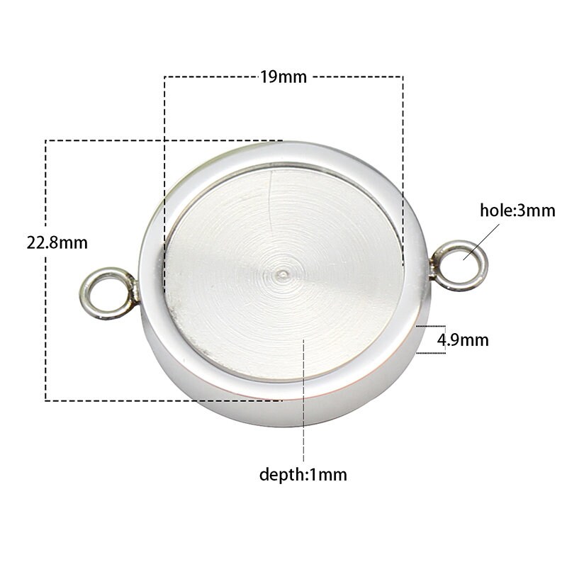 Stainless Steel Jewelry Round Connector Bezel Diamond Setting | Etsy