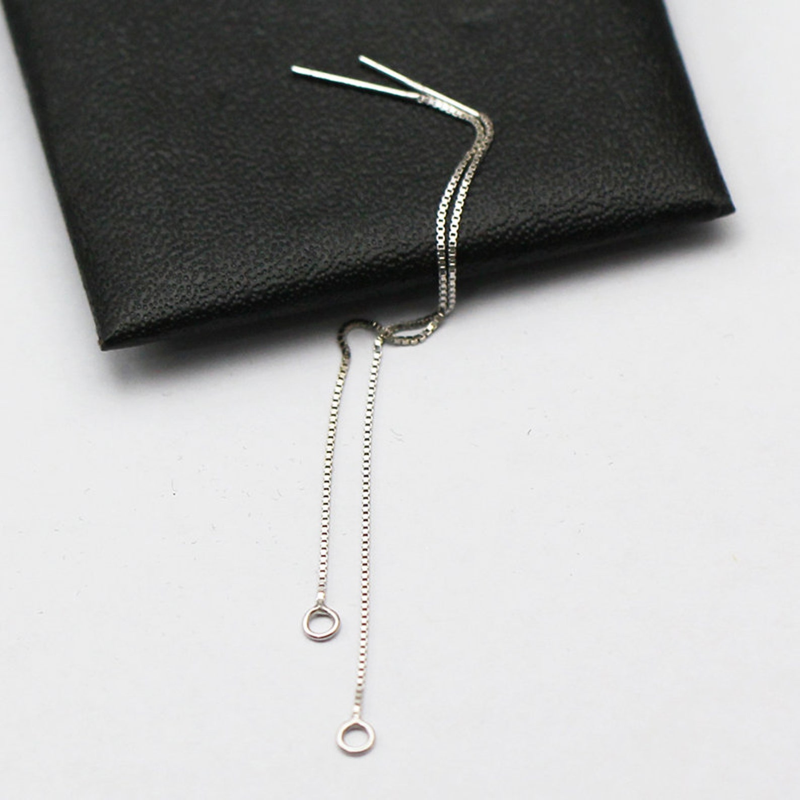 Chain Thread Earring 925 Sterling Silver Long Earrings Line - Etsy