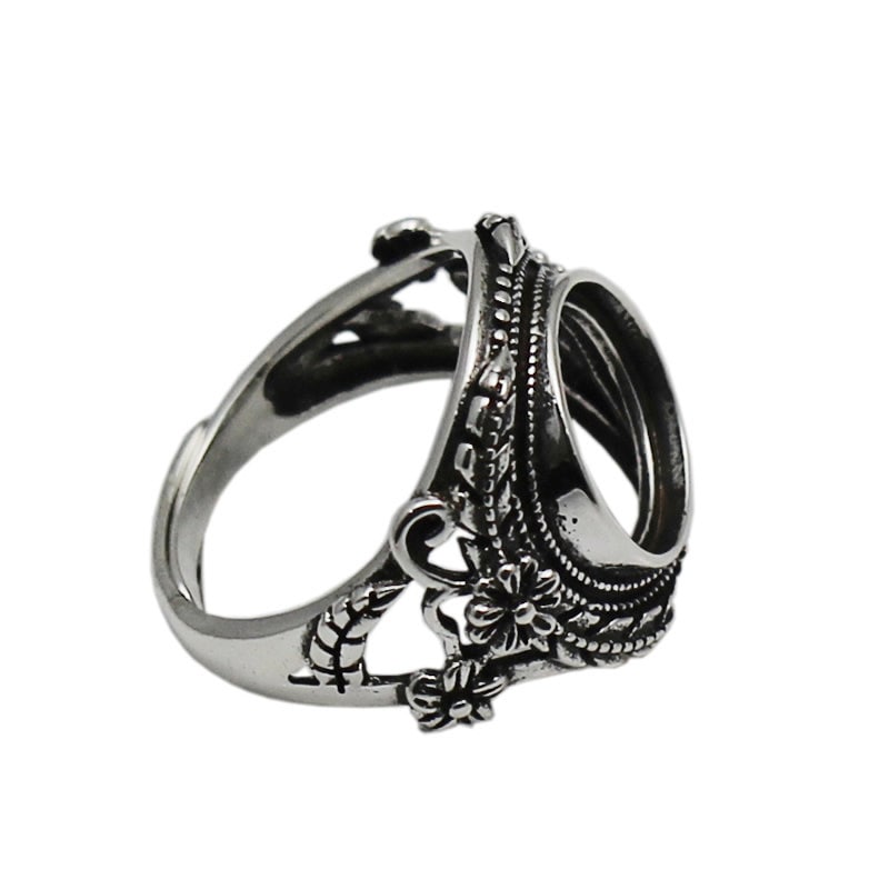 Thai Silver Ring 925 Sterling Silver Ring Cabochon Setting for | Etsy