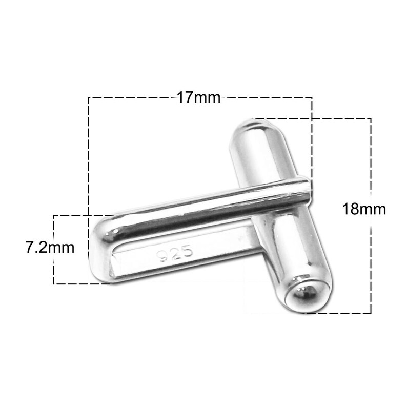 Cufflink Finding Backing 925 Pure Silver Cufflink Parts for - Etsy