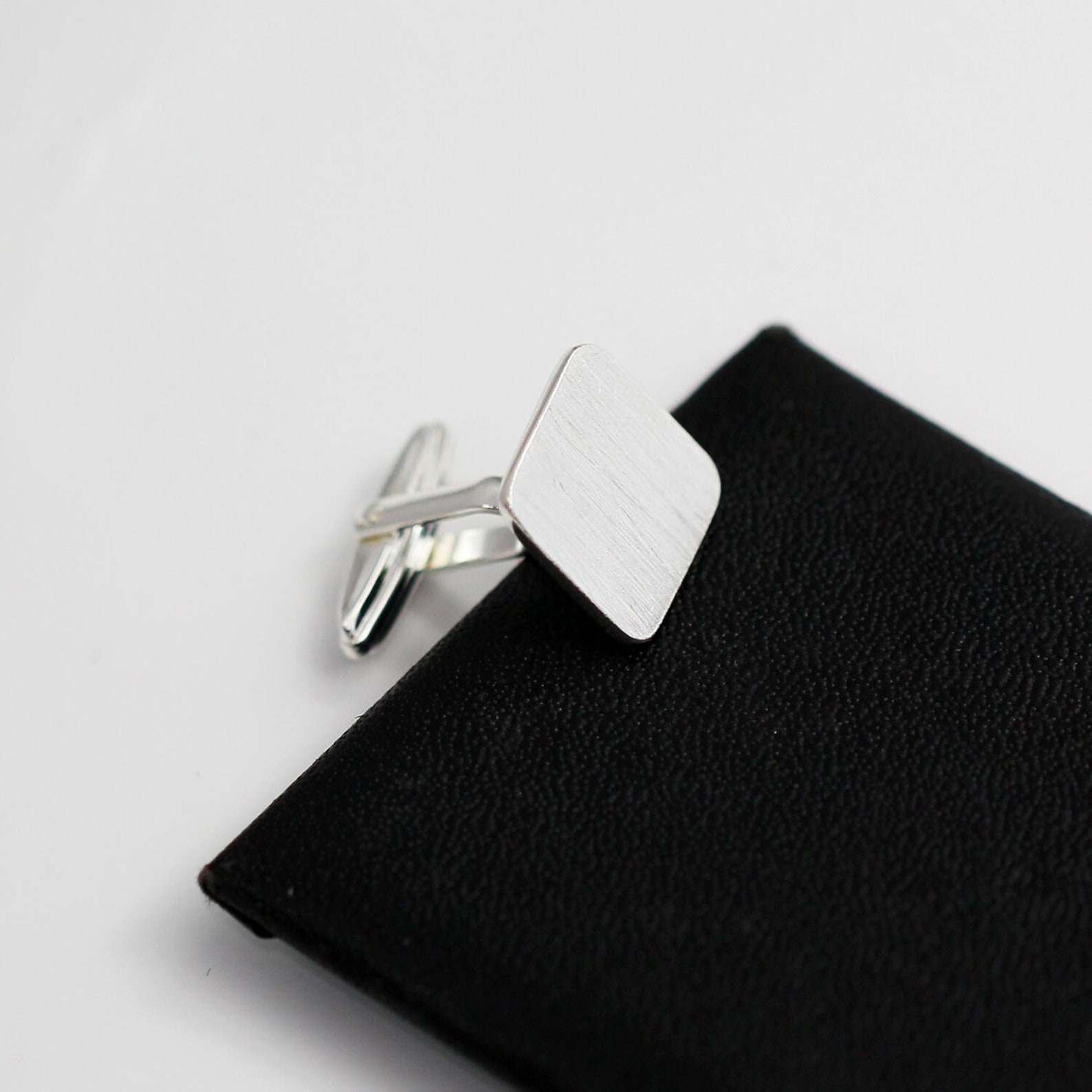 Solid Silver Square Flat Pad Mens Cufflink Backs French - Etsy
