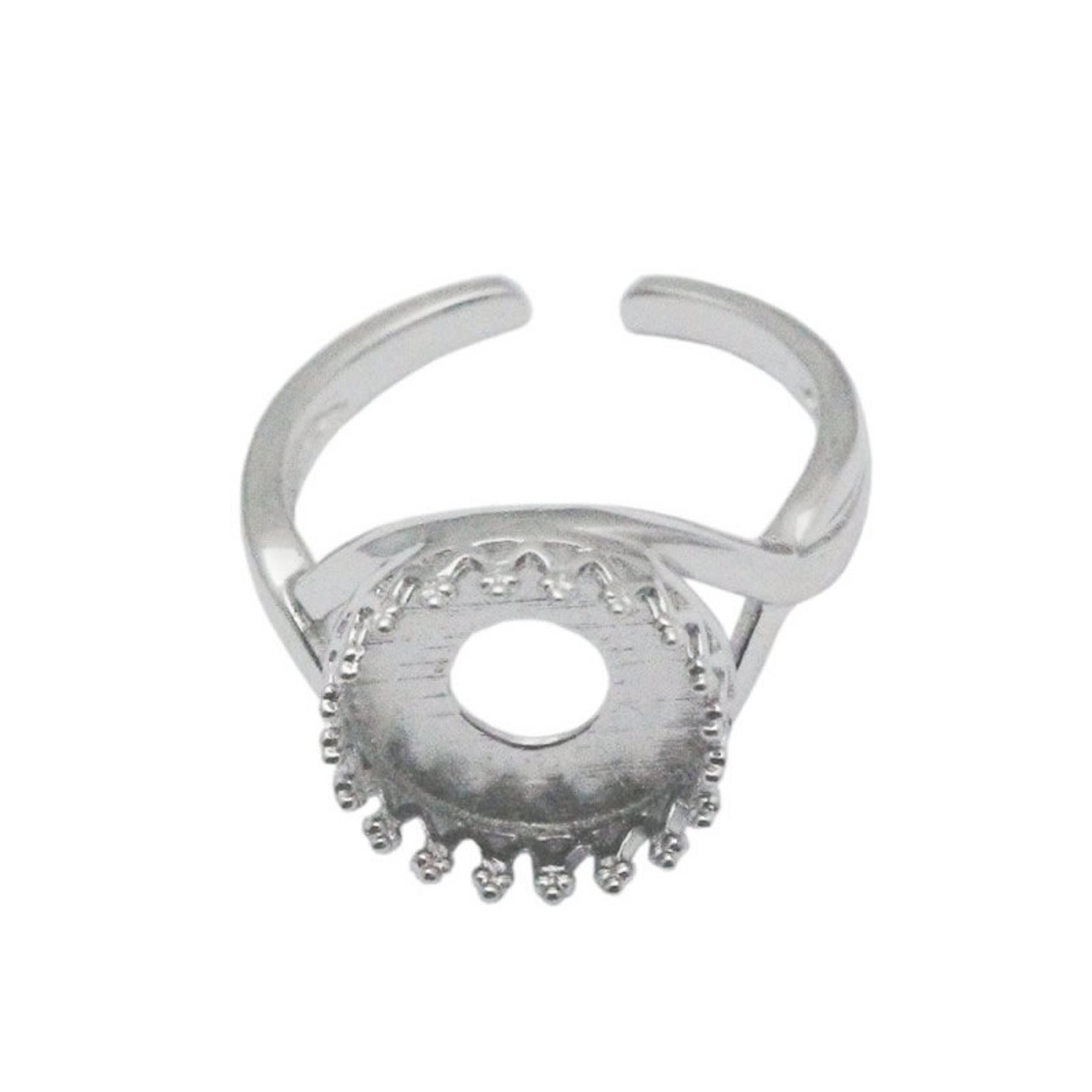 Bezel Crown Ring Setting 925 Sterling Silver Wire Crown Bezel | Etsy