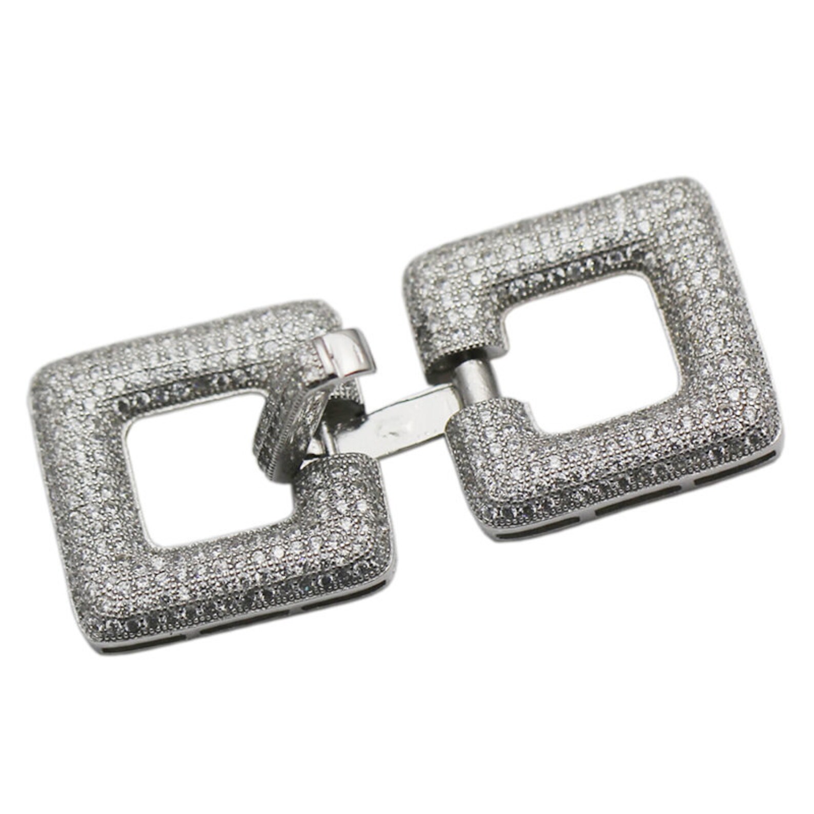Double Square Multi Strand Clasps Micro Pave CZ Sterling | Etsy
