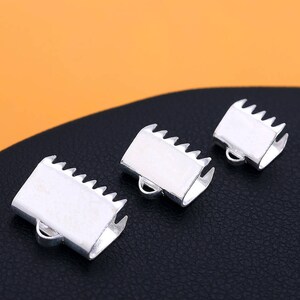925 Sterling Silver Ribbon Crimp Ends Pendant Connector Ribbon - Etsy