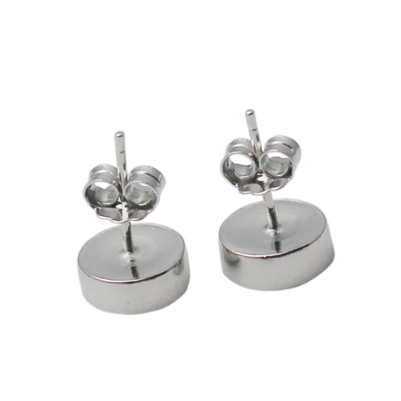925 Sterling Silver Stud Earring Base for 8mm Round Cabochons - Etsy
