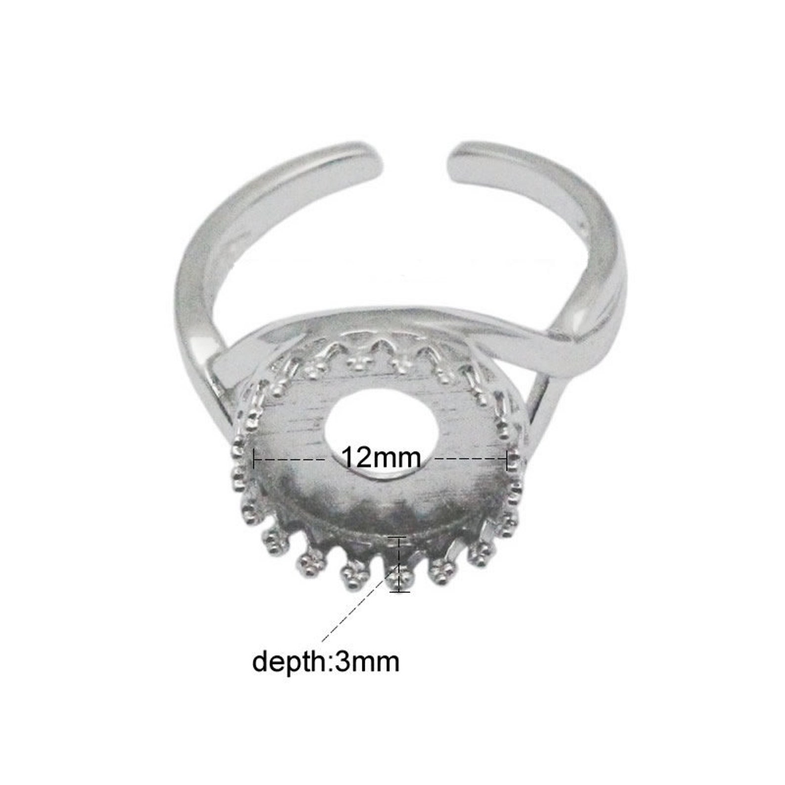 Bezel Crown Ring Setting 925 Sterling Silver Wire Crown Bezel | Etsy