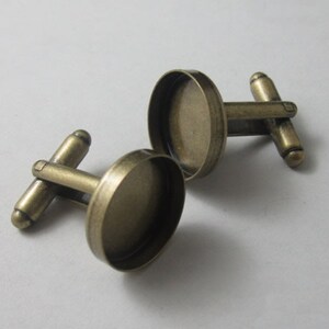 Cufflink Blanks With the 16mm Round Bezel Setting Brass 20pcs - Etsy