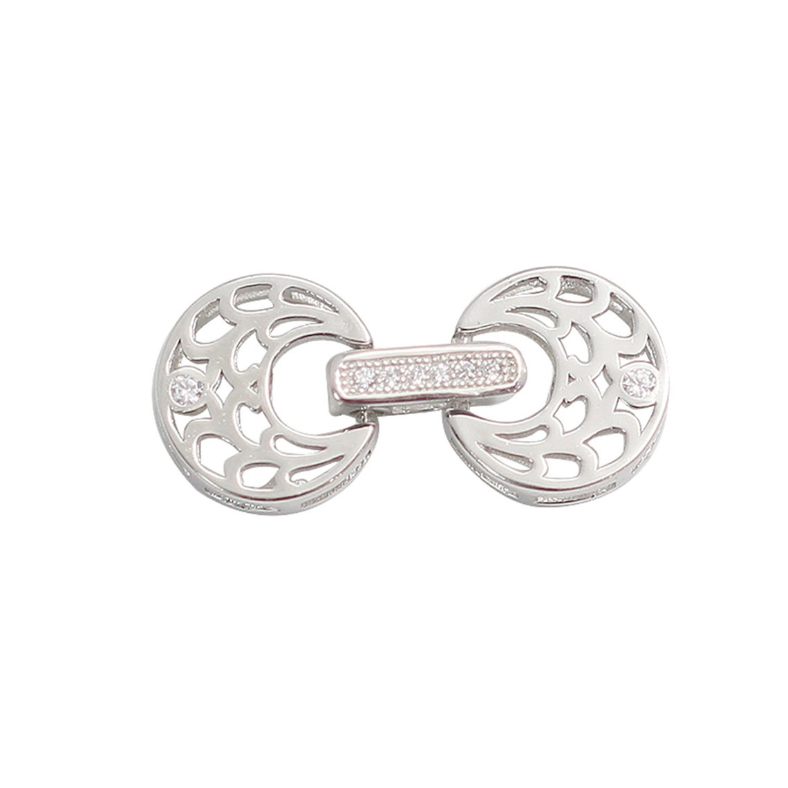 Sterling Silver Fold Over Clasp Round Components for Necklace - Etsy