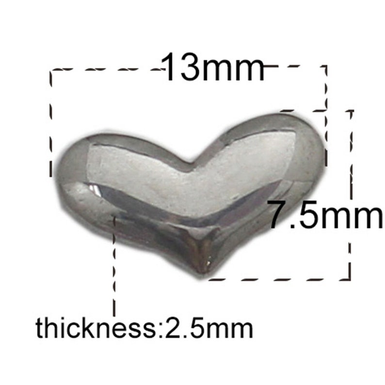Stainless Steel Heart Resin Cabochon Flat Back Clear for Blank - Etsy