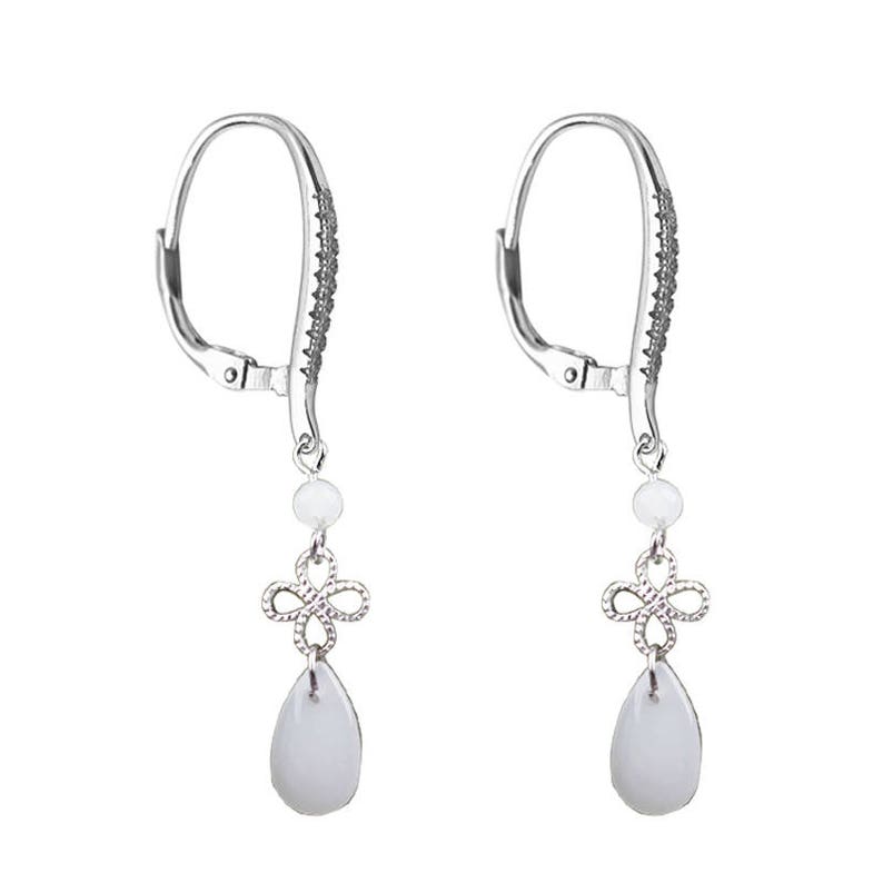 Genuine 925 Sterling Silver Lever Back Ear Drop Earring Silver - Etsy