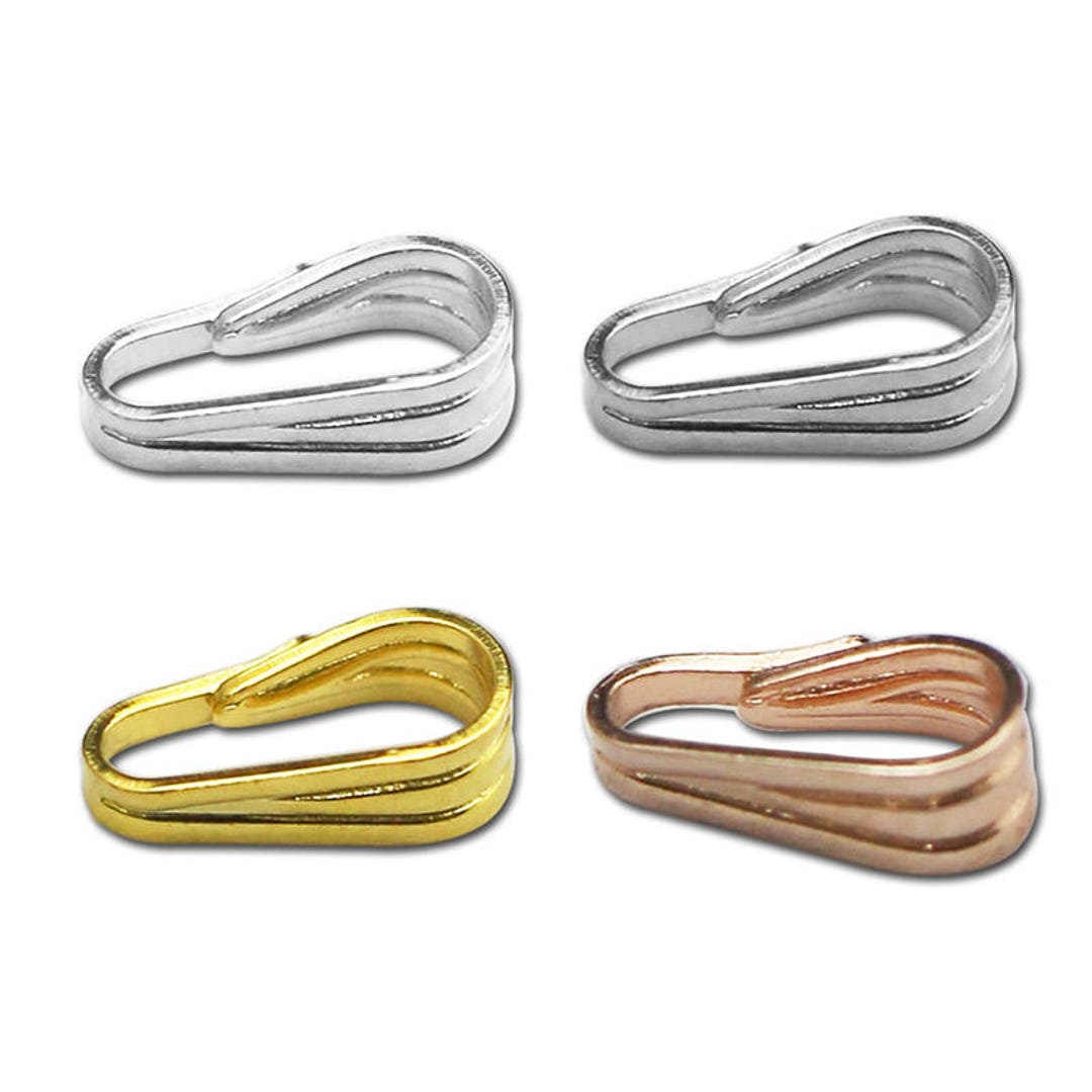 925 Sterling Silver Snap on Bails Pendant Pinch Bails Simple Basic ...