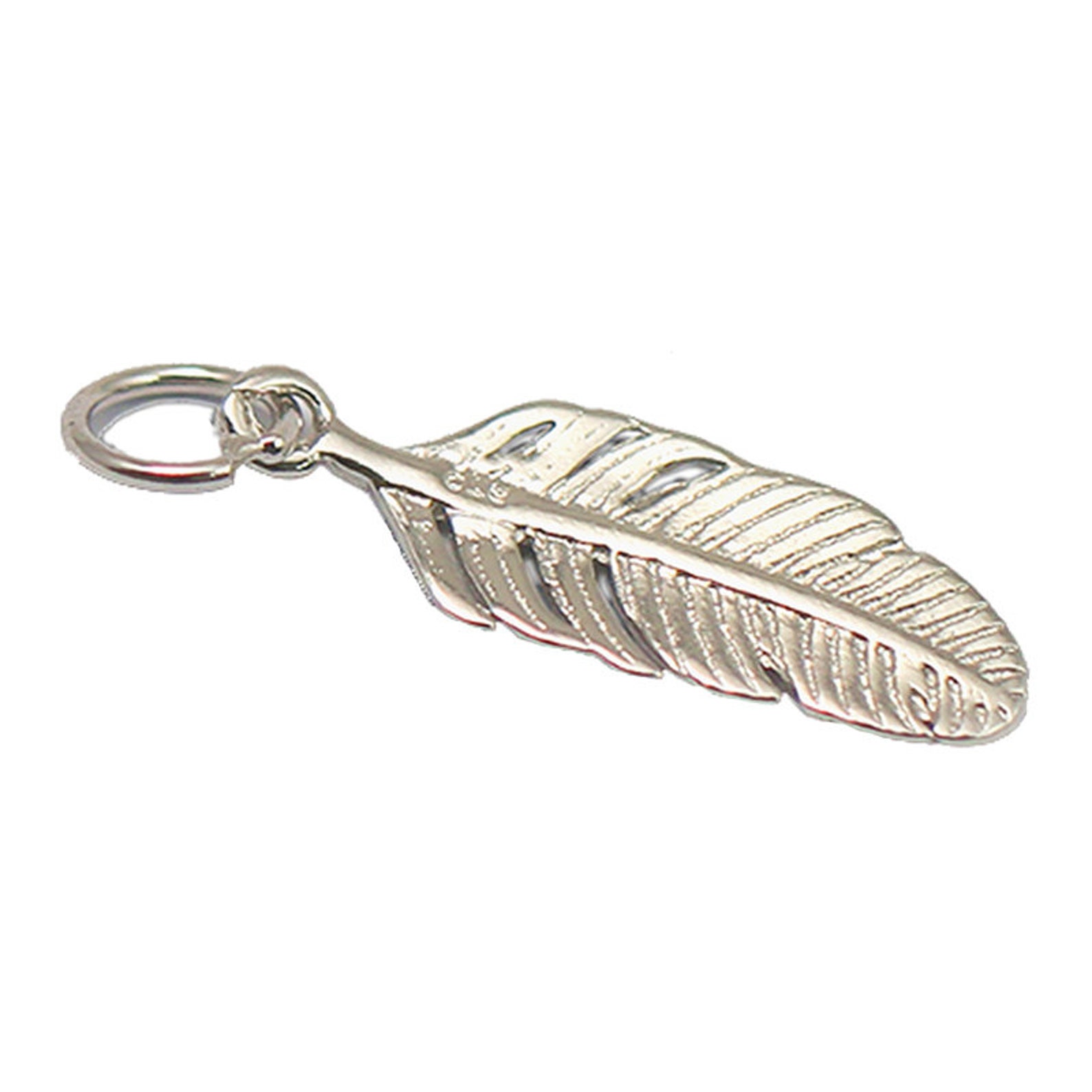 Sterling Silver Feather Charms Tiny Feather Charms for | Etsy