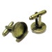 Cufflink Blank Metal Cufflinks With Round Bezel Setting for Cabochons ...